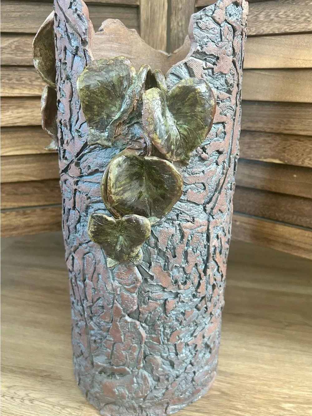 G. Bray | Accents | Mcm Brutalist Bark Leaf Studio Pottery Vase Planter ...